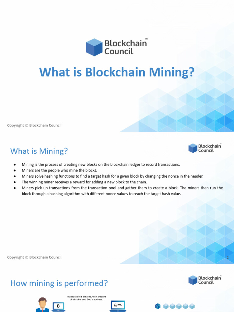 6.1 What Is Blockchain Mining | PDF | Cryptocurrency | Graphics ...