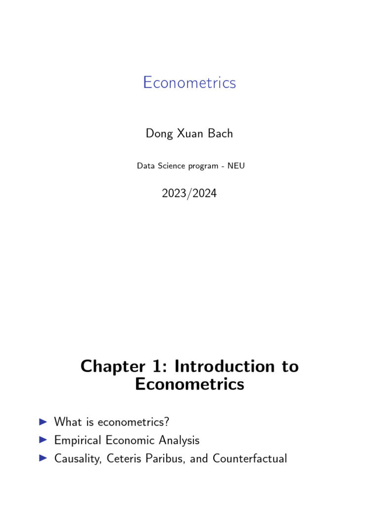 Chap1 Econometrics | PDF | Econometrics | Statistics