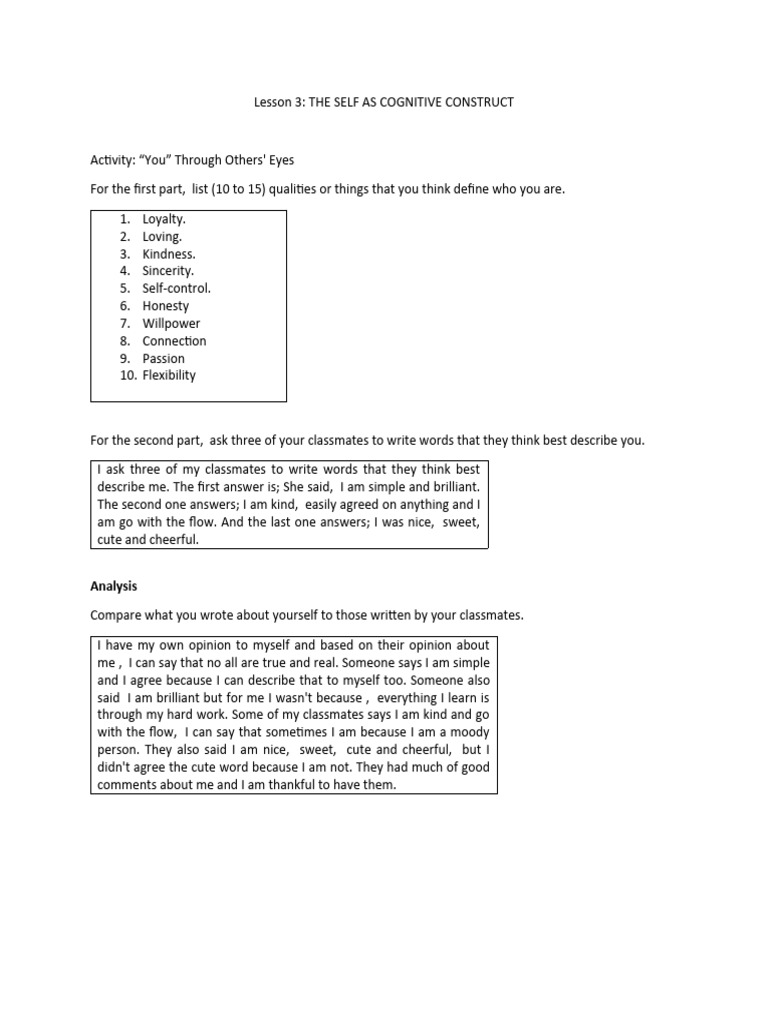 Exploring Self-Perception | PDF | Extraversion And Introversion | Personality Type