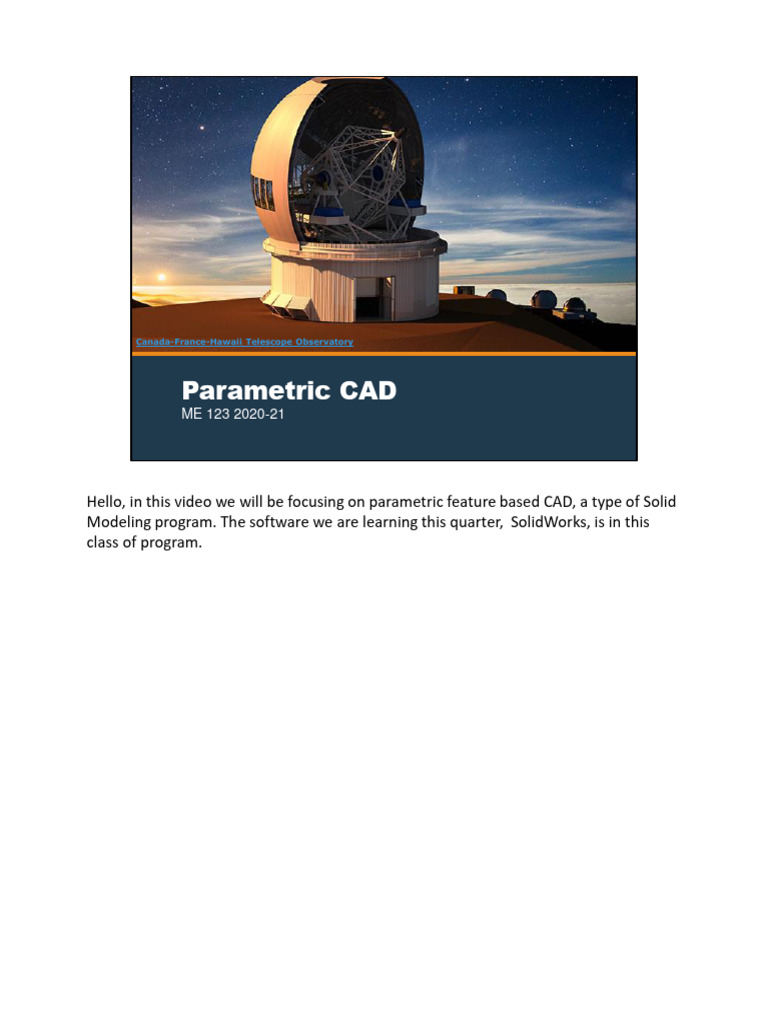 CAD Part 2 - Parametric 2020-21 | PDF | Computer Aided Design | Geometry