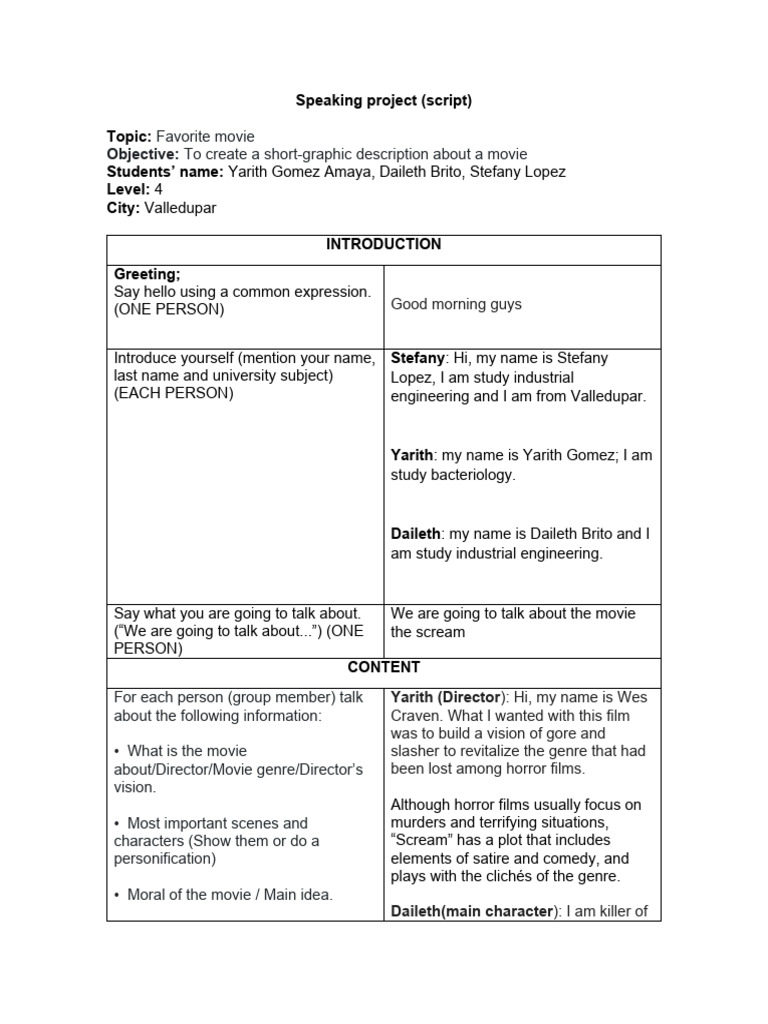 Formato Script Level 4 Pdf