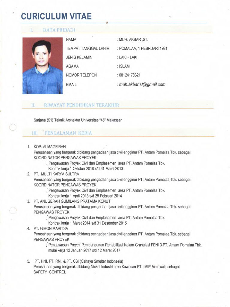 CV Akbar Safety Officer | PDF