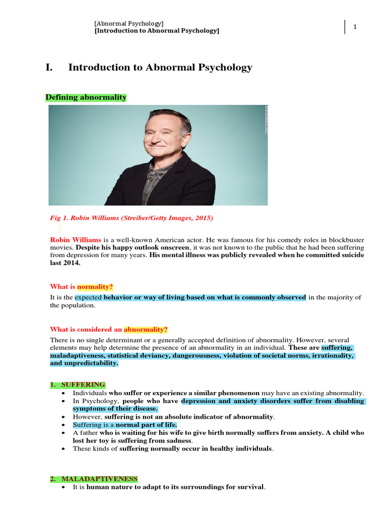 I. Introduction to Abnormal Psychology | PDF | Id | Psychoanalysis