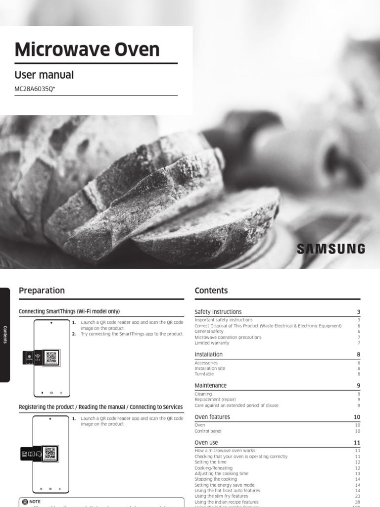 Samsung Microwave Manual | PDF | Oven | Ac Power Plugs And Sockets
