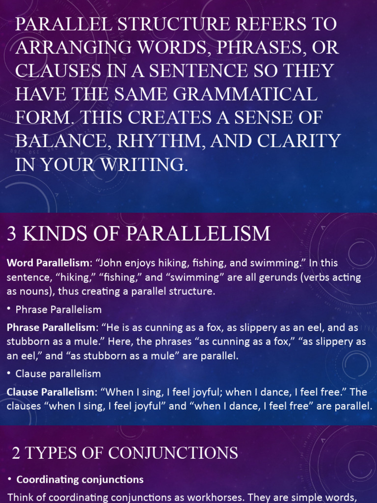 Parallel Structure | PDF | Phrase | Linguistic Typology