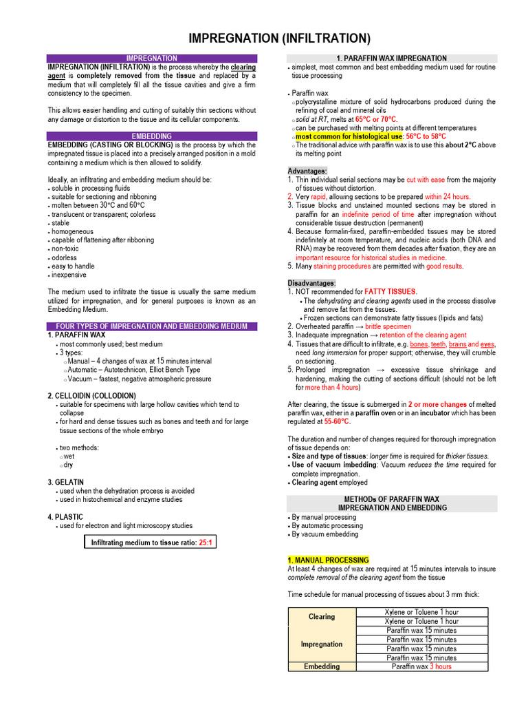 4-Infiltration or Embedding | Download Free PDF | Histology | Wax