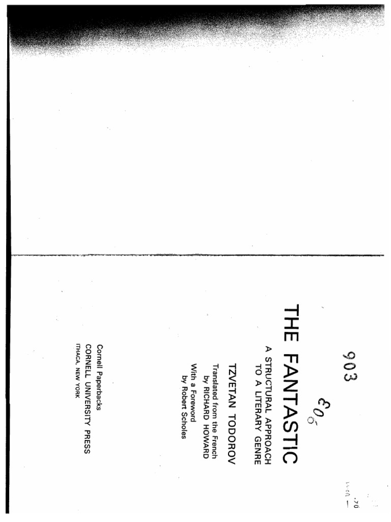 Todorov Definition of The Fantastic | PDF