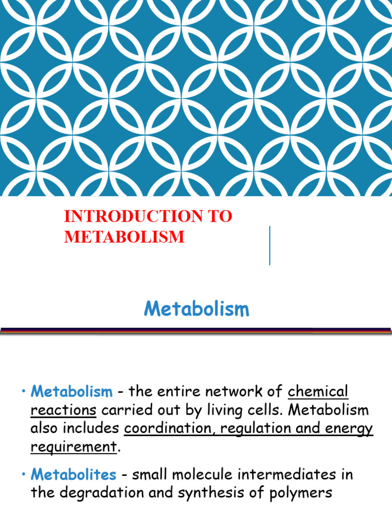 Lecture 2.introduction To Metabolism. Specific and General Pathways of ...