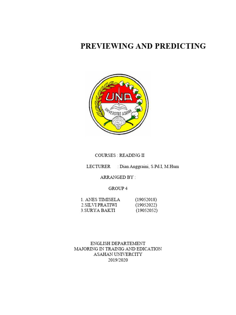 Previewing & Predicting Skills Guide | PDF | Reading Comprehension | Learning