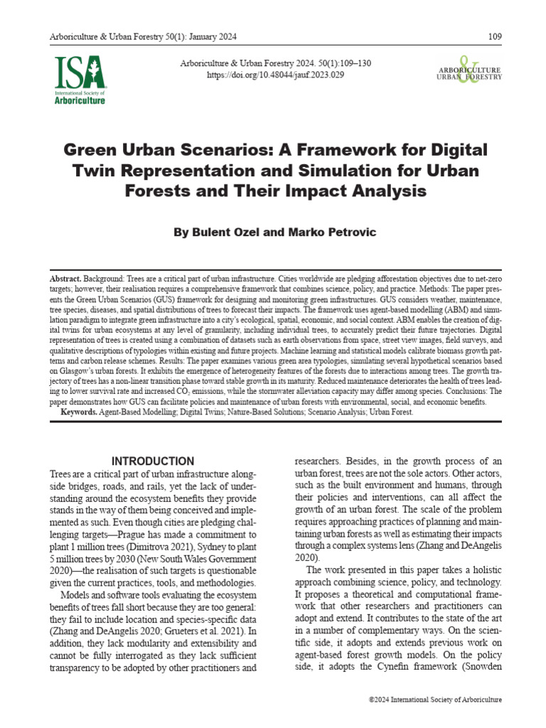 Urban Forests: Digital Twin Framework | PDF | Agent Based Model ...