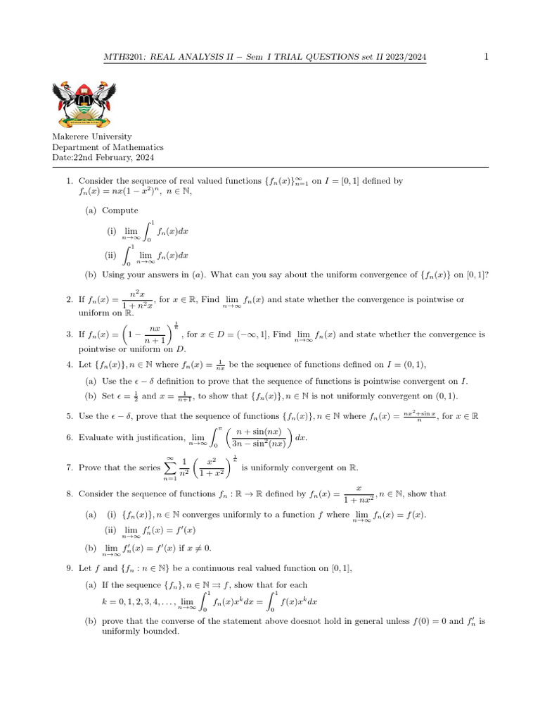 Real 2 Trialtwo 2024 Chapter 2 Only | PDF | Limit (Mathematics ...