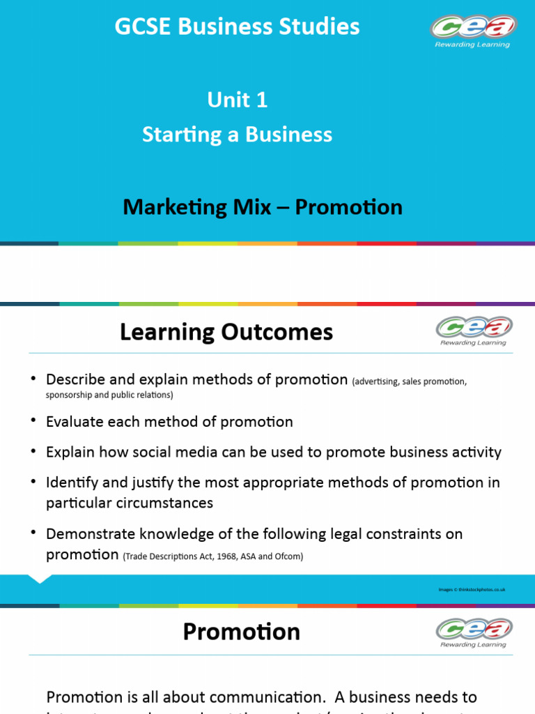 Unit 1 Marketing Mix - Promotion | PDF | Advertising | Sales