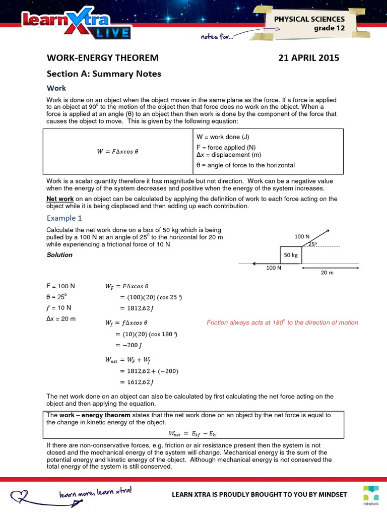 Work - Energy Theorem Problems With Solution - Sankar | PDF | Force ...
