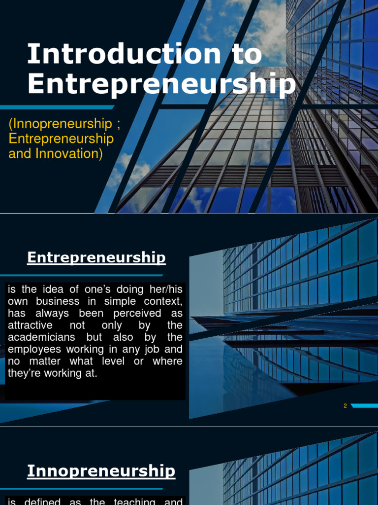 2-Introduction To Entrepreneurship | Download Free PDF | Entrepreneurship | Business