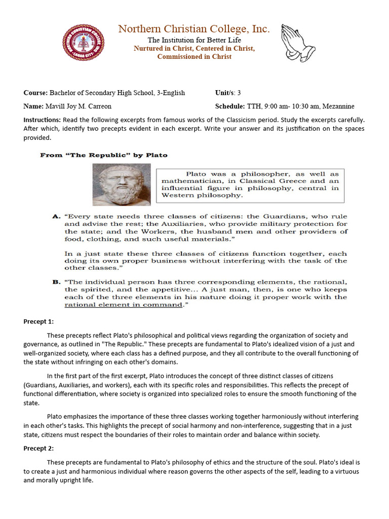 Classicism Worksheet 6 | Download Free PDF | Stoicism | Thought