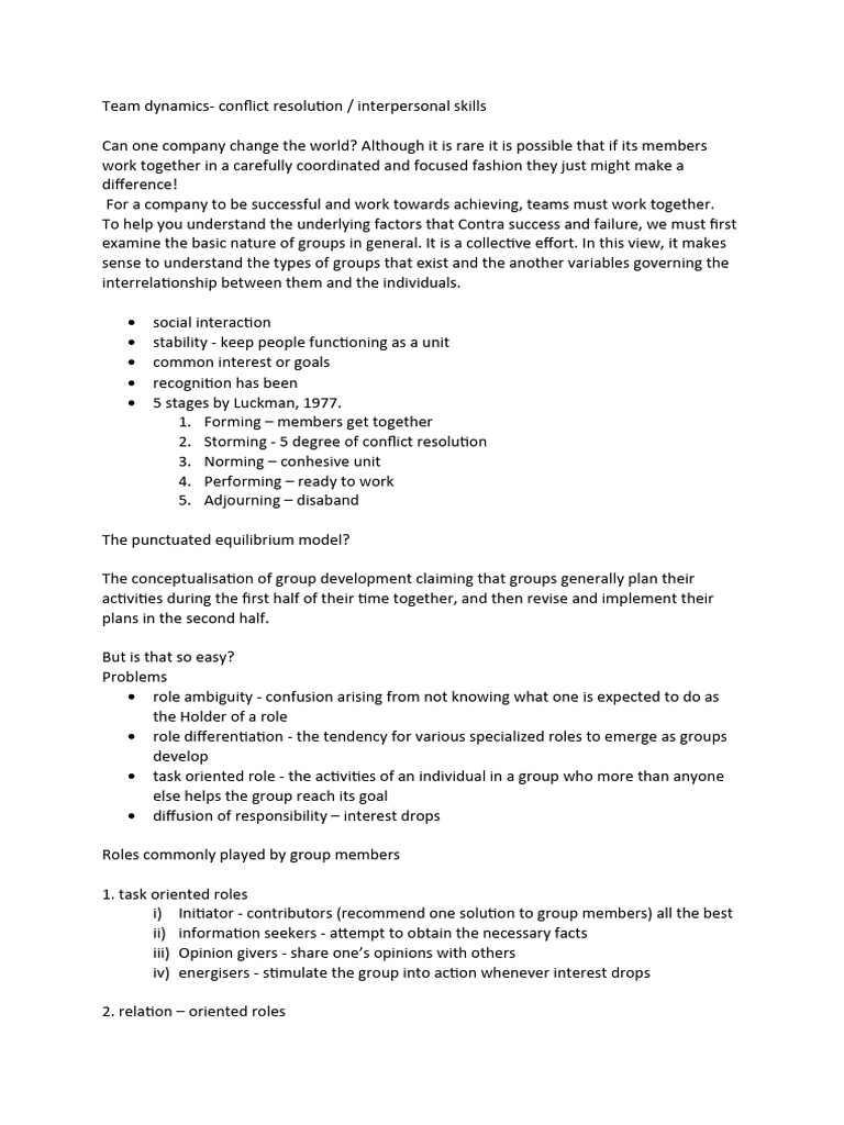 Team dynamics Script | PDF | Conflict Resolution | Fear