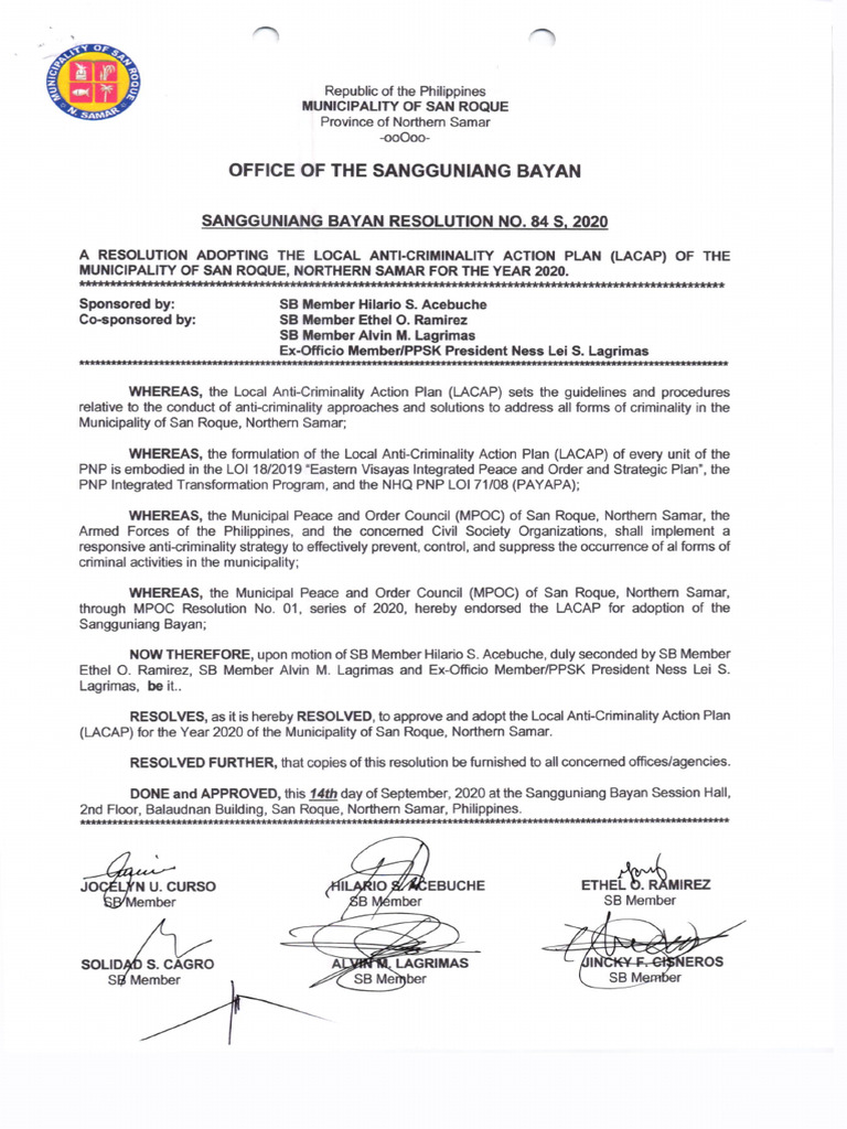 Mun. Resolution No.84 s2020 | PDF | Philippines | International Relations