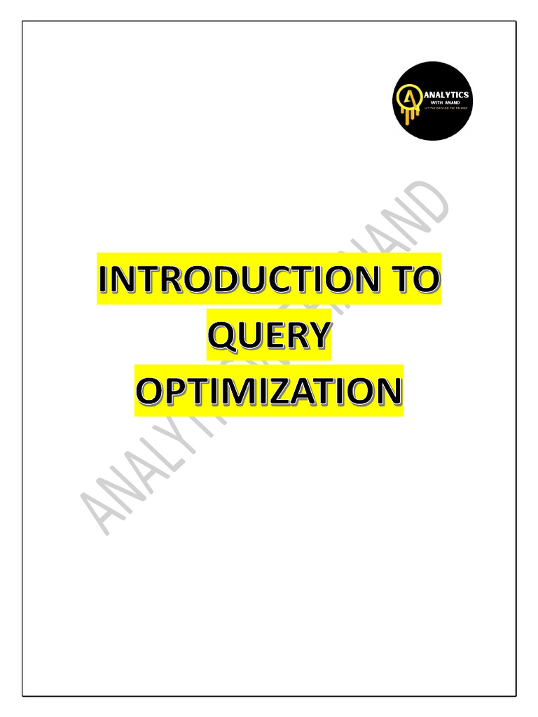 Query Optimization Pdf Databases Program Optimization