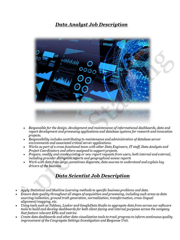 Data Analyst Roles&Responsibility | PDF | Data Analysis | Data