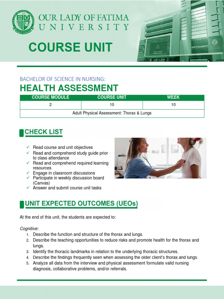 Adult Thorax & Lung Assessment Guide | PDF | Lung | Respiratory Tract
