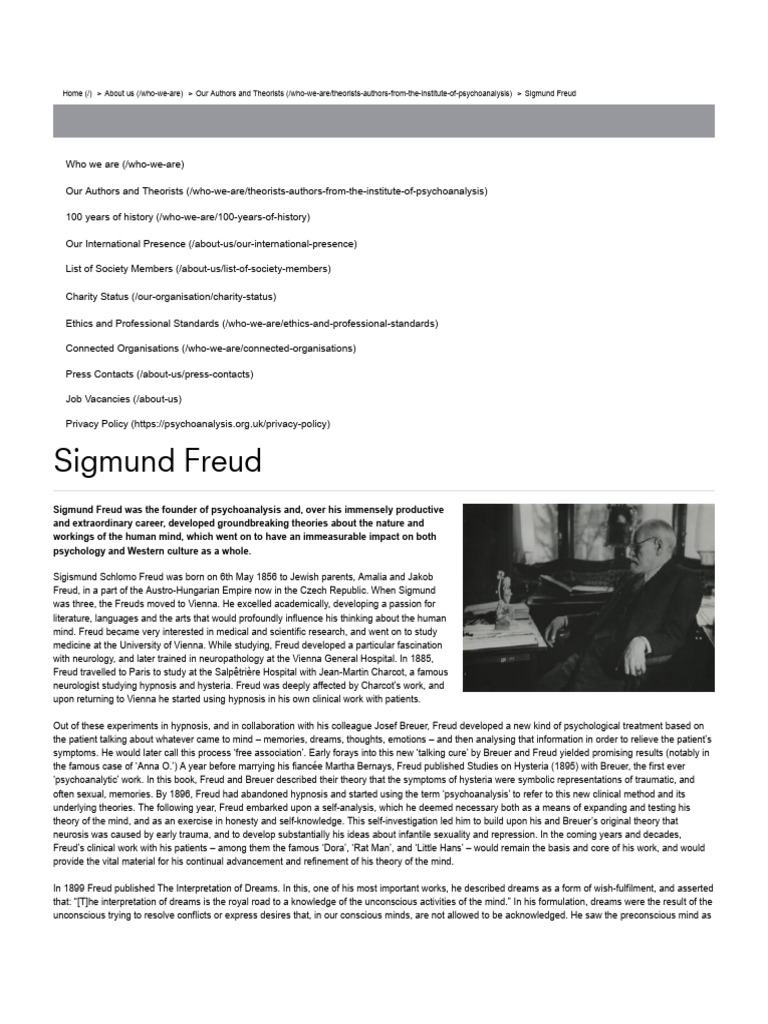 Freud: Pioneer of Psychoanalysis | PDF | Sigmund Freud | Psychoanalysis