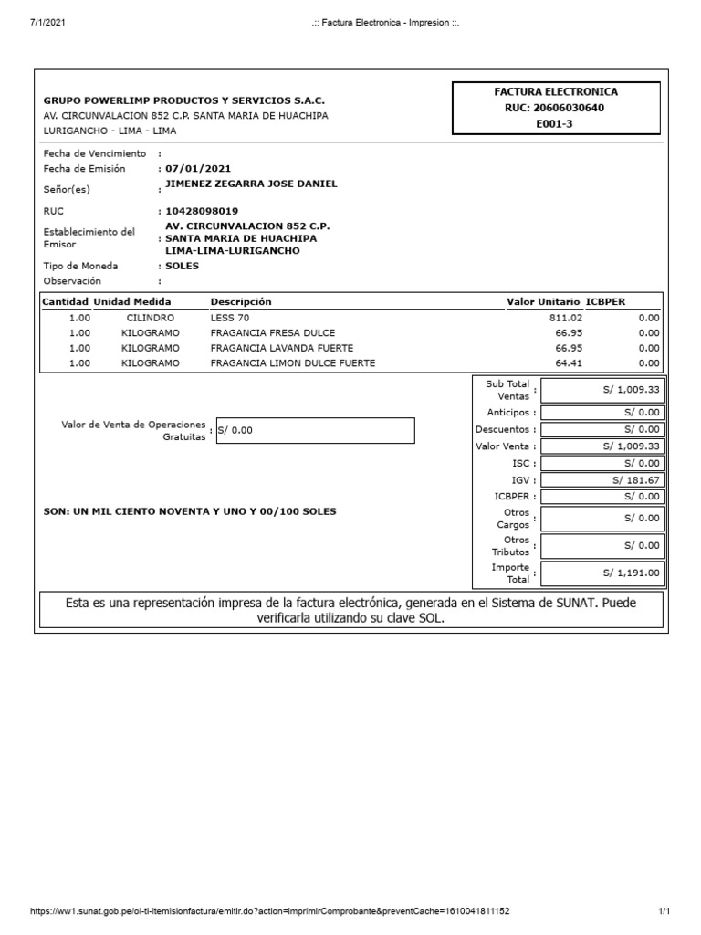 Factura Electrónica Powerlimp 2021 | PDF | Tecnología bancaria | Pagos