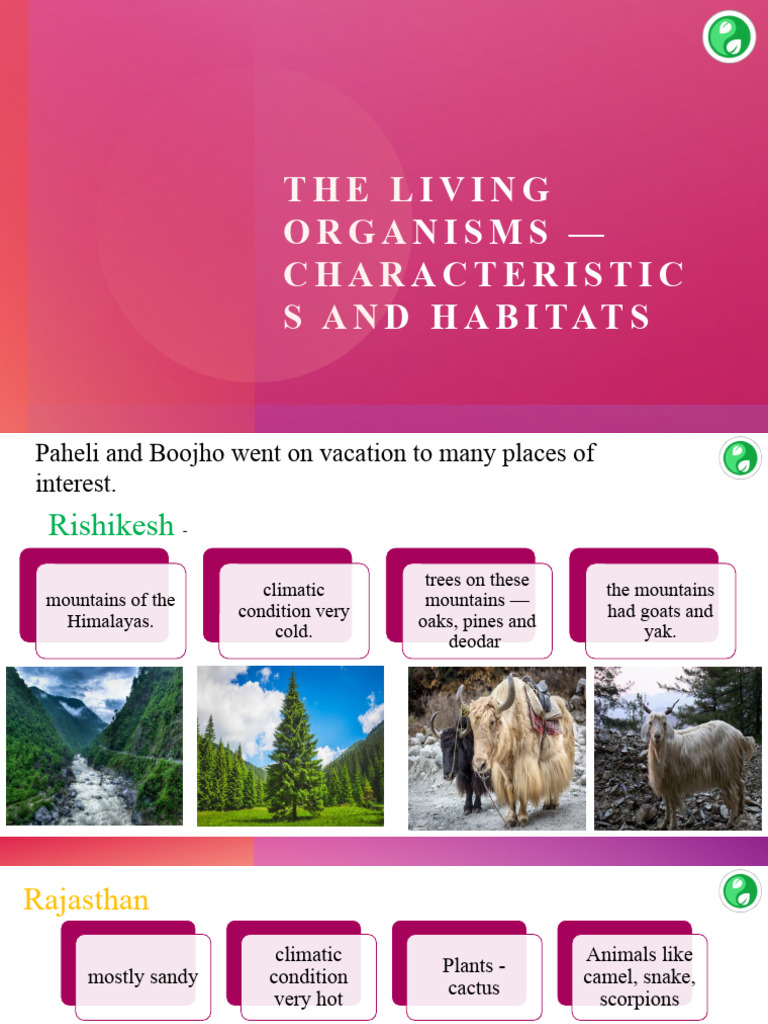 The Living Organisms - Characteristics and Habitats | PDF | Habitat ...