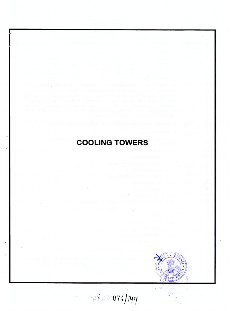 Technical Specifications - Cooling Tower. | PDF