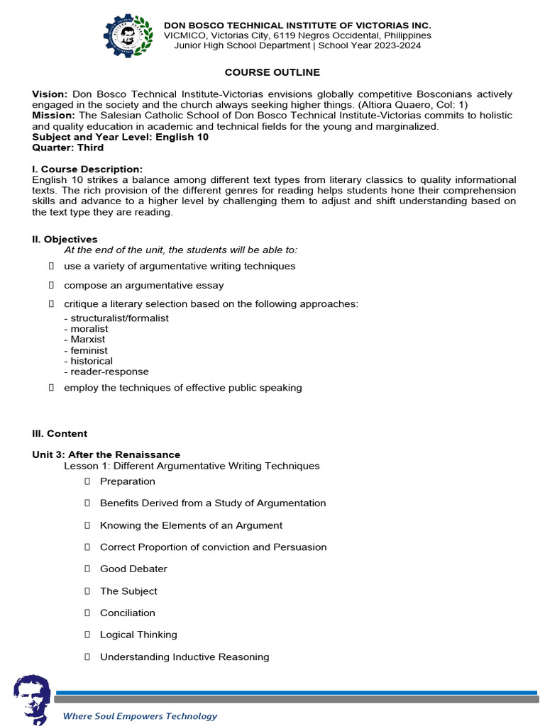 Course Outline-English10-2022-2023 | PDF | Public Speaking | Essays