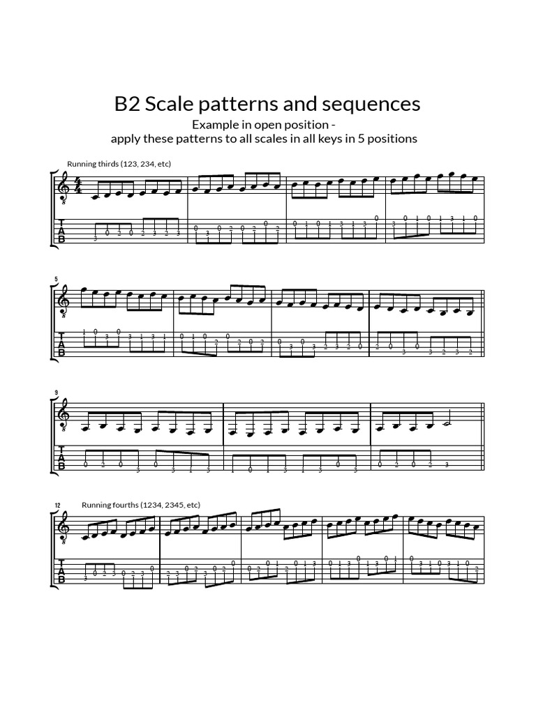 Scale sequences and patterns | PDF | Musicology | Music Theory