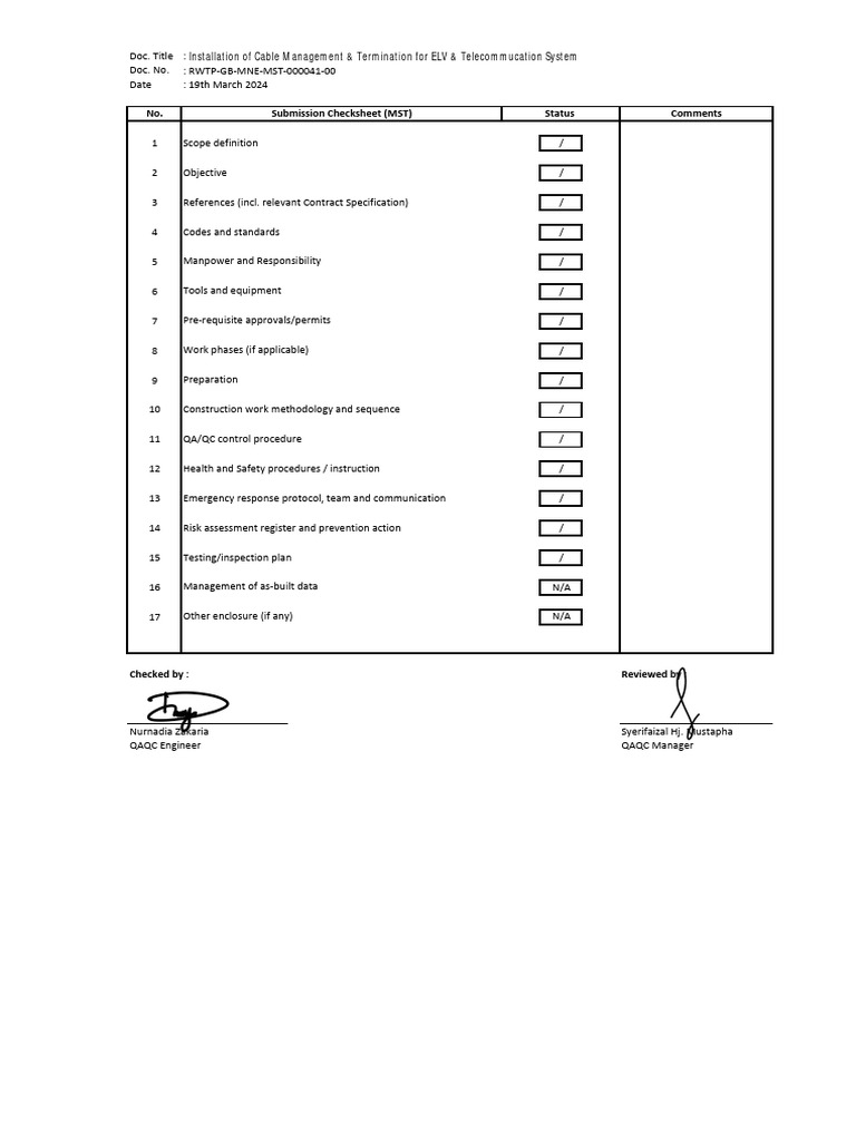 RWTP GB MNE MST 000041 Cable Management & Termination | PDF ...