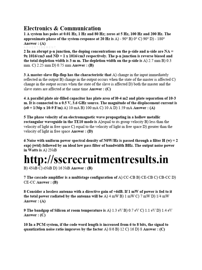 PGCET Electrical Question Paper Insights | PDF | Detector (Radio ...