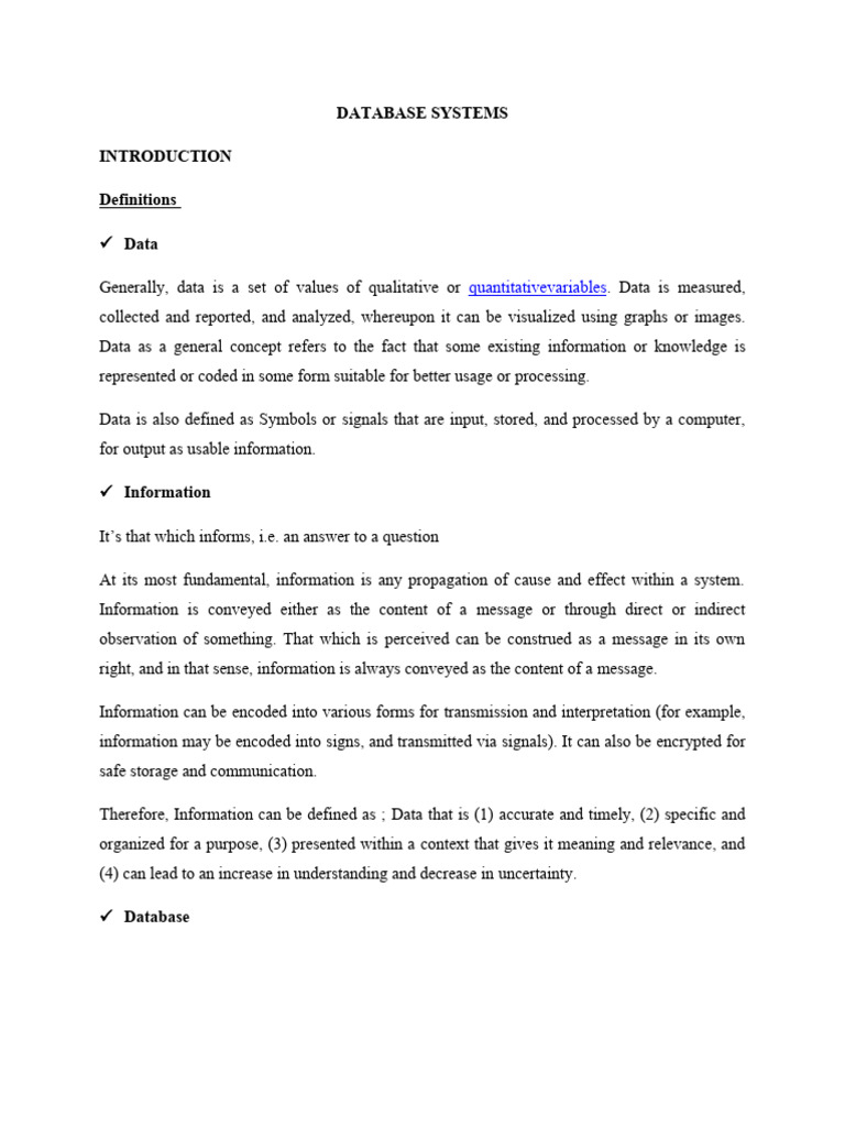 Chapter 1 Introduction To Database | PDF | Databases | Information