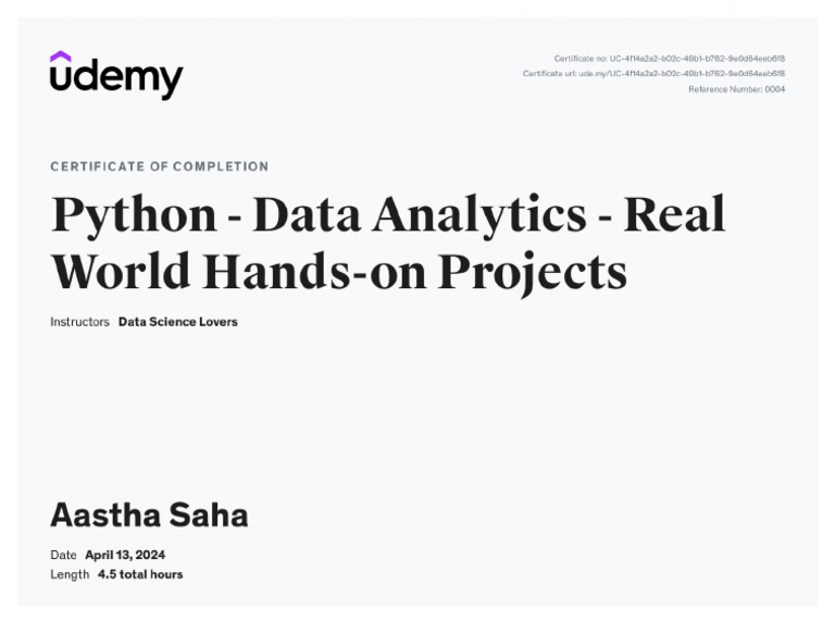 Python Data Analytics - Udemy | PDF