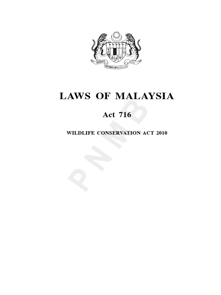 Wildlife Conservation Act 2010 - MY - Act 716 - FINAL | PDF | License ...