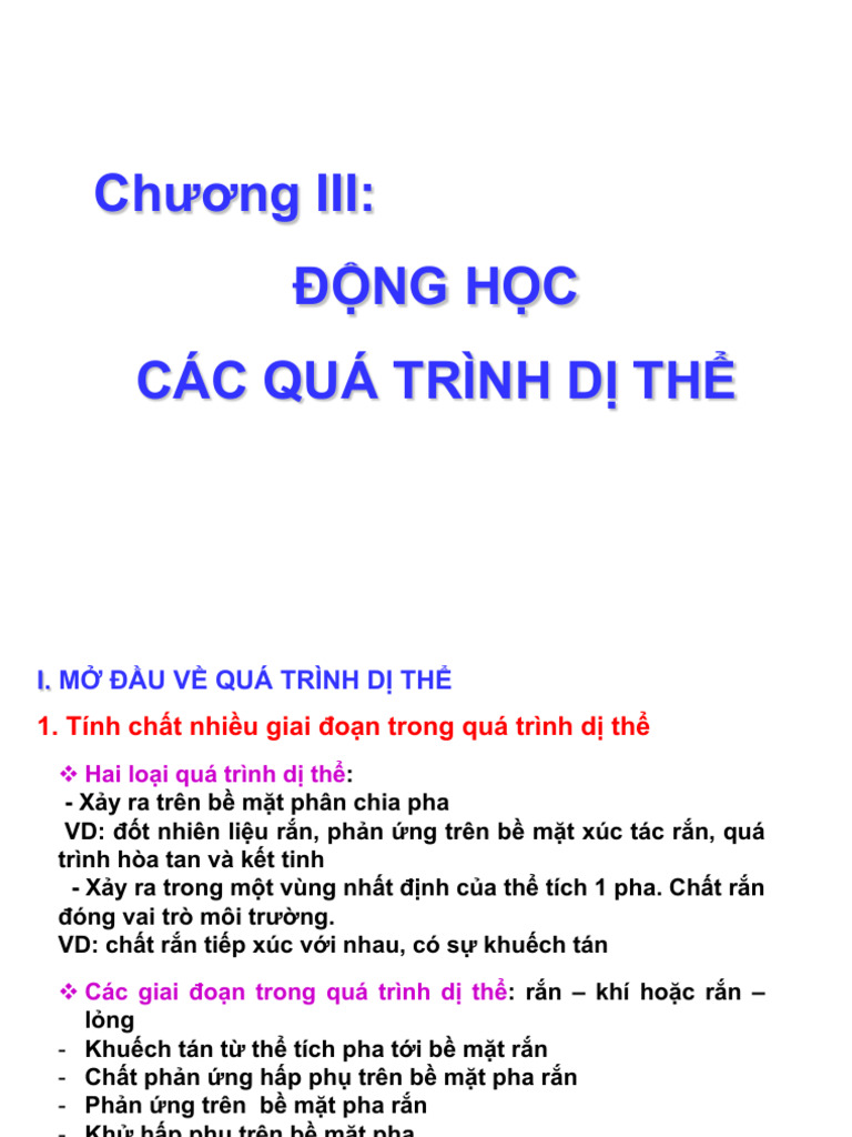 Dong Hoc Cac Qua Trinh Di The | PDF
