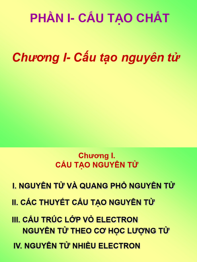 Phan I-Chuong 1 and 2 - Cau Tao Nguyen Tu | PDF