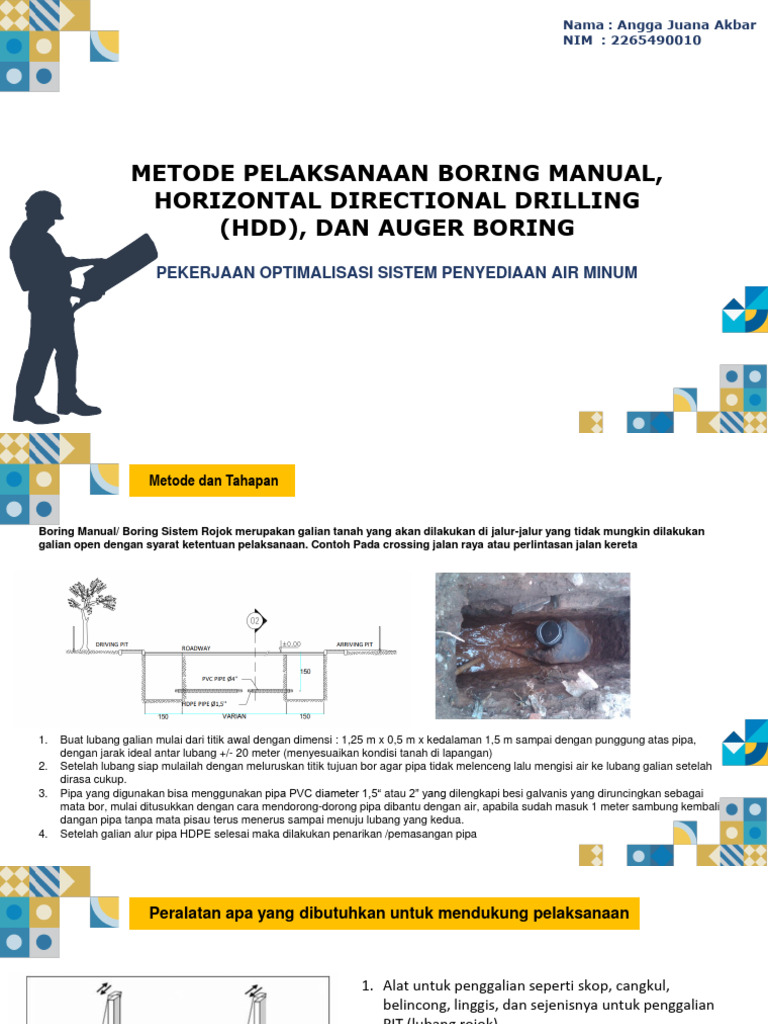 Metode Pelaksanaan Boring Manual, Horizontal Directional Drilling (HDD ...
