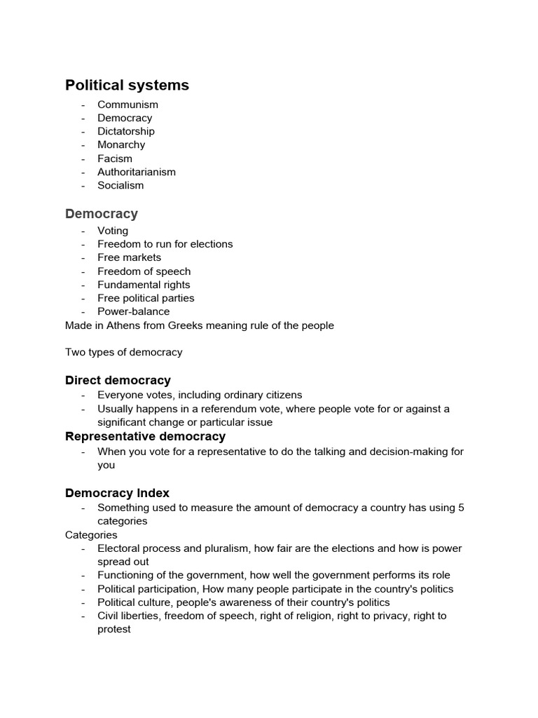 Unit1 NOTES | Download Free PDF | Democracy | Political Ideologies