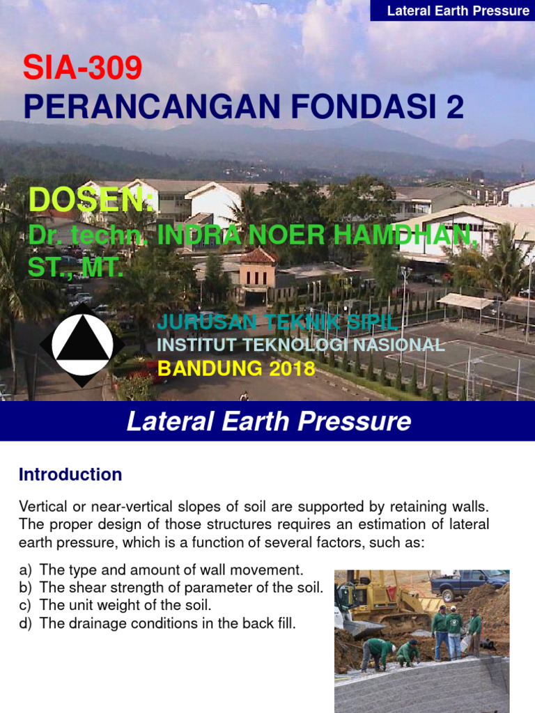 Lateral Earth Pressure Analysis Techniques | PDF | Geotechnical ...