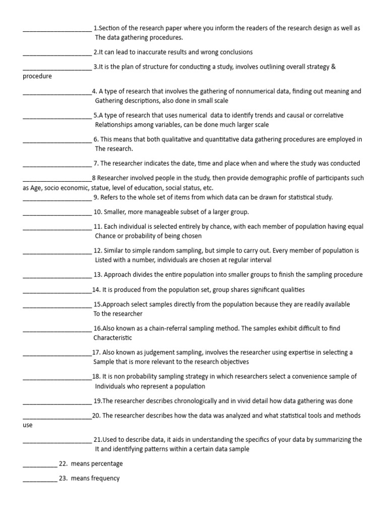 English 3 RDQ | PDF | Sampling (Statistics) | Statistics