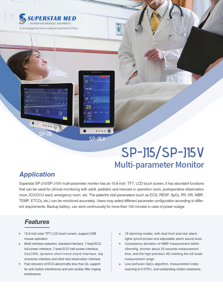 SP-J15 J15V Multi-Patient Monitor - Brochure | PDF | Blood Pressure ...