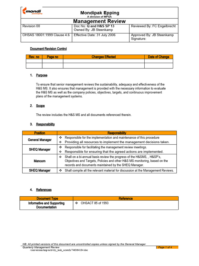 Management Review Process Overview | PDF | Business