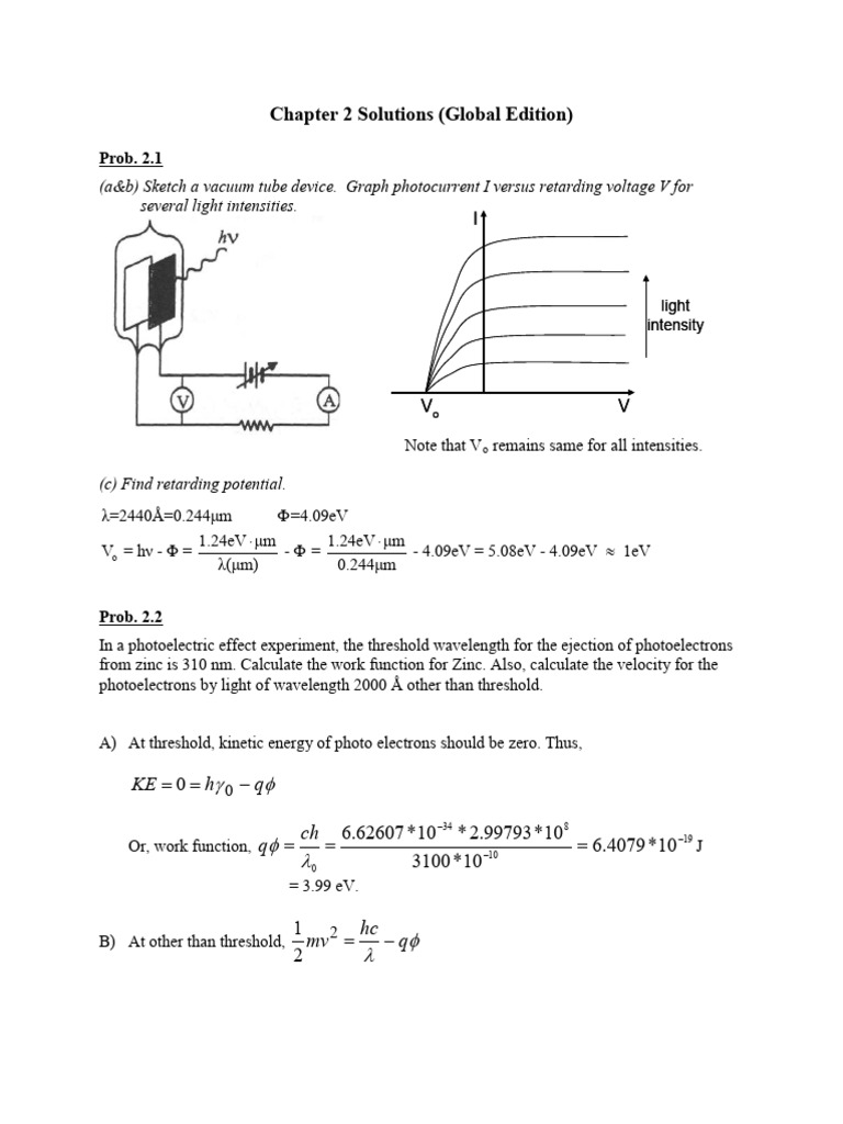 Sol) Soild State Electronic Devices Chapter 2 | PDF | Photoelectric Effect | Electron