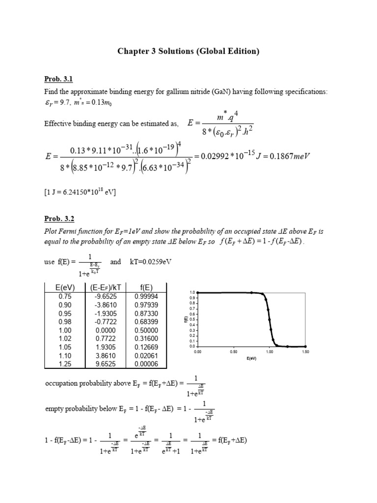 Sol) Soild State Electronic Devices Chapter 3 | PDF | Doping (Semiconductor) | Electrical ...