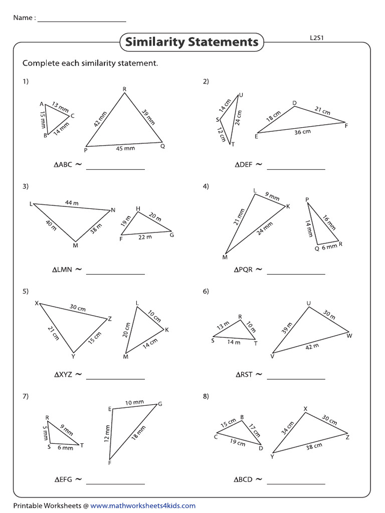 Triangles Similar Metric Similarity-Statement-L2-All | PDF