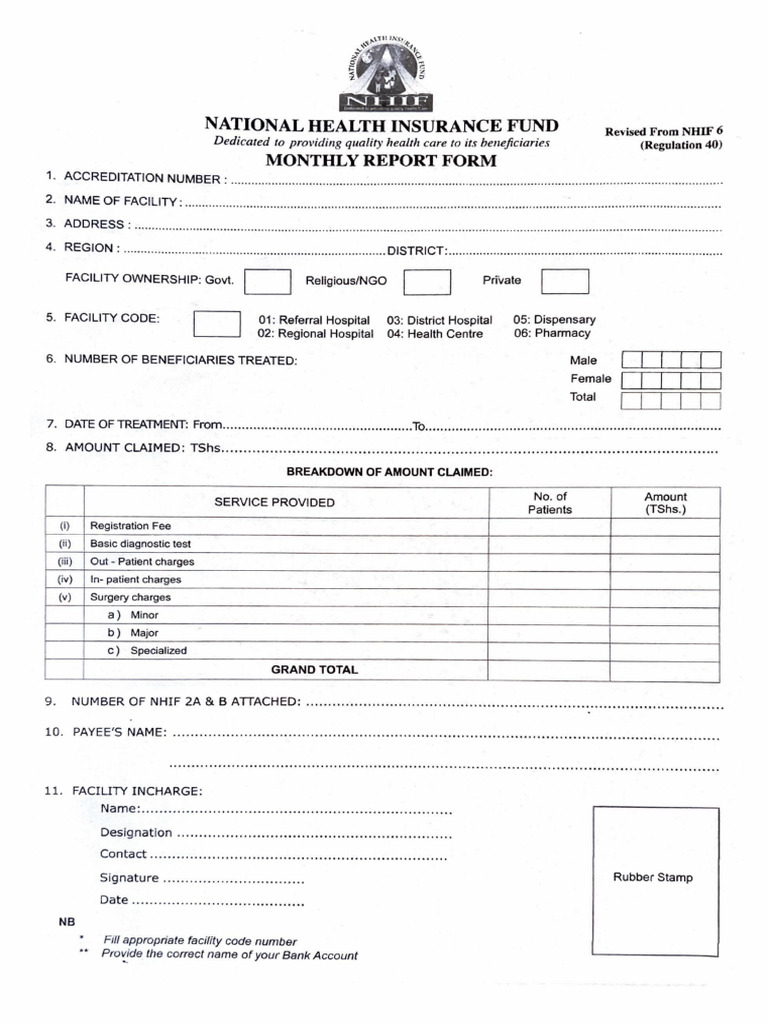 Monthly Report Form | PDF