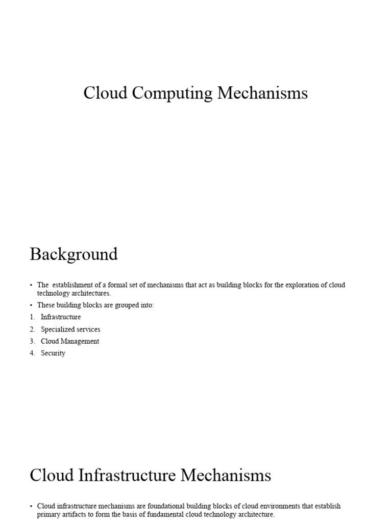 Lecture 3 Cloud Computing Mechanisms | PDF | Cloud Computing | Computer Network