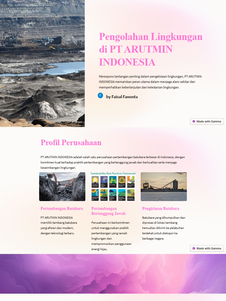 Pengolahan Lingkungan Di PT ARUTMIN INDONESIA | PDF | Sains & Matematika