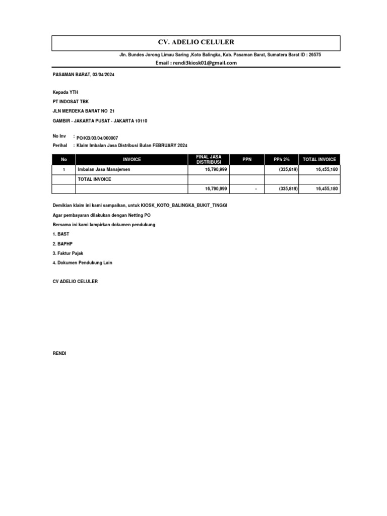 Invoice KB Kpi | PDF